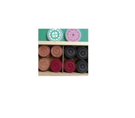 Carrom Coins And Striker Set Durable Lightweight Round Design Perfect For Indoor Games At Best