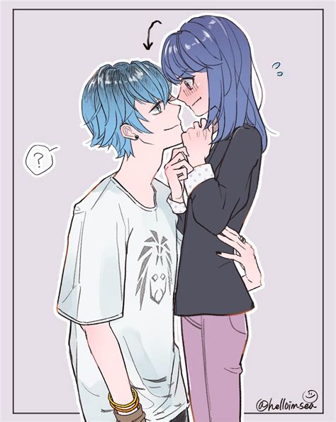Safebooru 1boy 1girl Black Jacket Blazer Blue Eyes Blue Hair Blush
