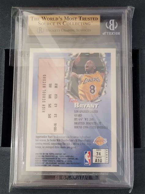 1996 97 Topps Finest 74 Kobe Bryant Rc Bgs95 Yahoo拍賣