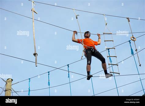 High Rope Course Stock Photo Alamy