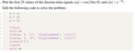 Solved Plot The First Values Of The Discrete Time Signals Chegg