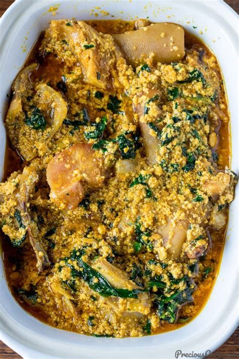 Egusi Soup And Fufu Egusi Soup And Pounded Yam Food Nigeria Food Nigerian Food See A Step