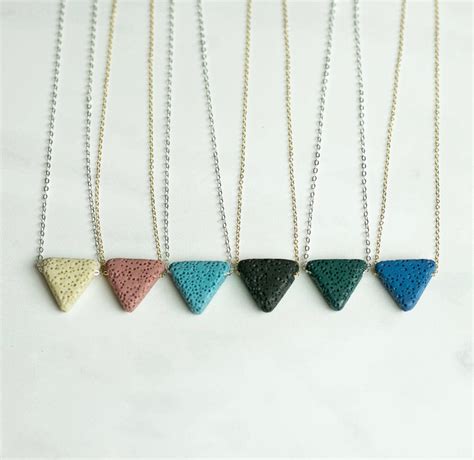 Triangle Lava Stone Essential Oil Diffuser Necklace Love N Lava Designs