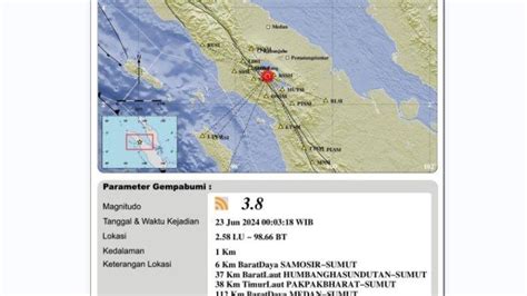 Gempa Bumi 3 8 Pada SR Guncang Kabupaten Samosir Dini Hari Tadi Warga