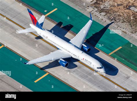 Delta Air Lines Boeing 757 200 Airplane At Los Angeles Airport In The
