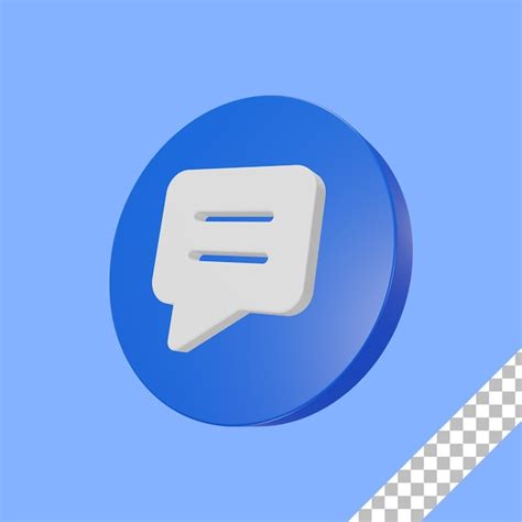 Premium PSD D Blue Modern Chat Icon With Transparent Background
