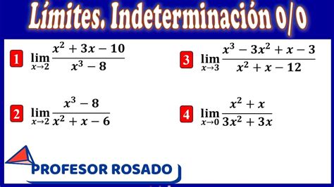 Límites con indeterminación 0 0 Por factorización YouTube