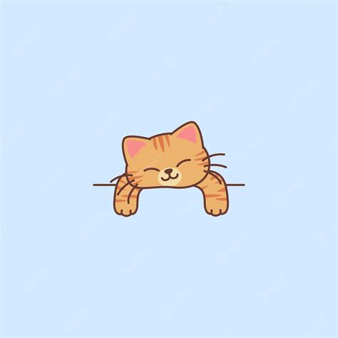 Premium Vector Lazy Orange Cat Sleeping Cartoon Vector Illustration