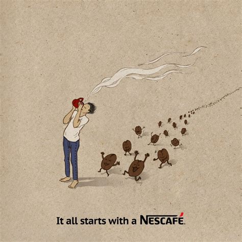NescafÉ 동화시리즈3 동화 ‘피리 부는 사나이 속 한 장면 처럼 뭔가에 홀린 듯이 따라가