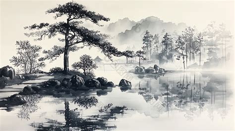 水墨山水画意境单色画图片图片 包图网企业站