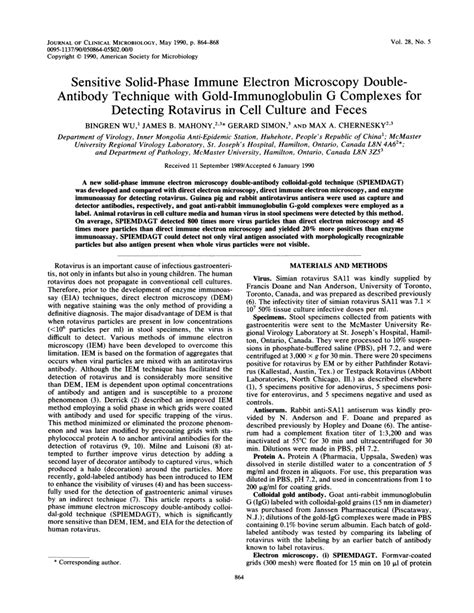 Pdf Sensitive Solid Phase Immune Electron Microscopy Double Antibody