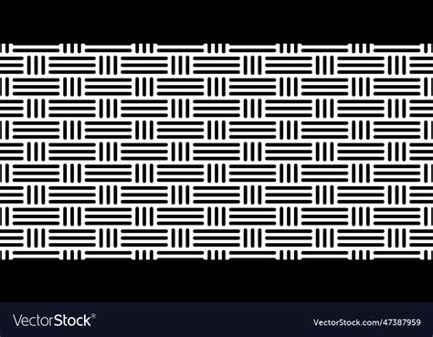 Fabic Basketweave Monochrome Pattern Black Vector Image
