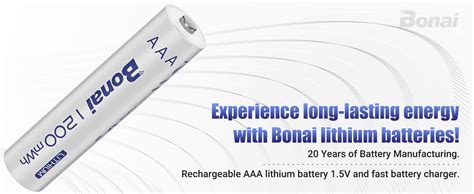 Bonai Rechargeable Lithium Aaa Batteries With Charger