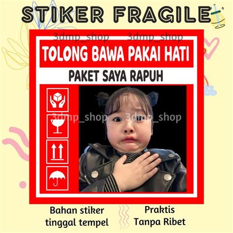 Jual Stiker Fragile Kpop Lucu Meme Korea Stiker Jangan Dibanting Custom Shopee Indonesia