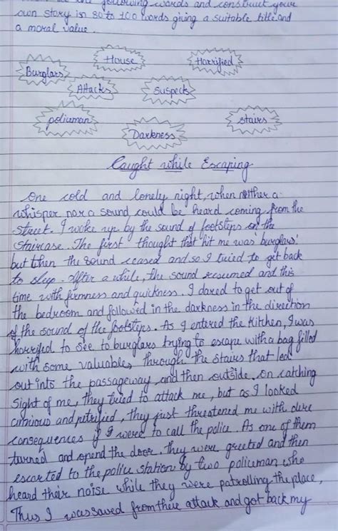 Develop A Story In About 80 To100 Words With The Following Ending Give