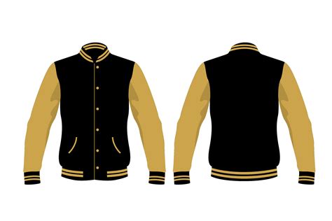 Varsity Jacket Mockup On Black And Gold Graphic By Edywiyonopp · Creative Fabrica