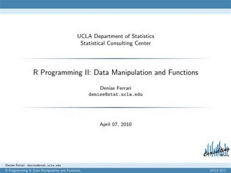 PDF R Programming II Data Manipulation And Functionsscc Stat Ucla Edu Page Attachments