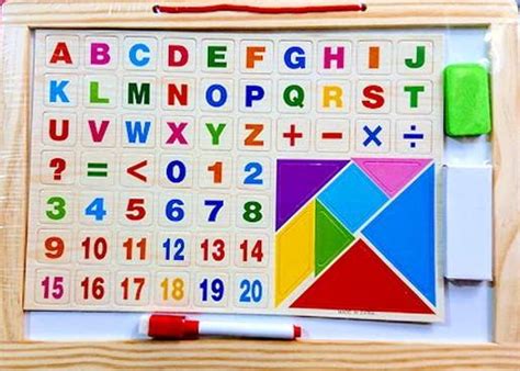 Tablita Din Lemn Cu Litere Cifre Si Forme Geometrice Pentru Copii 38