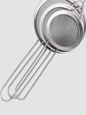 Kit 3 Peneira Coador Em Aço Inox Para Cozinha 3 Tamanhos P M G 8 10