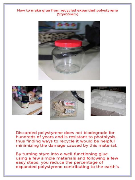 How To Make Glue From Recycled Expanded Polystyrene Pdf Adhesive Recycling