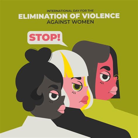 여성에 대한 폭력 제거를 위한 손으로 그린 평평한 국제의 날 일러스트레이션 무료 벡터