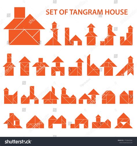 Set Vector Tangram Puzzles Geometric Puzzle Stock Vector Royalty Free