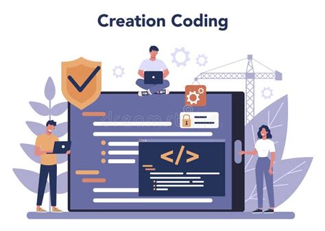 software developer online service or platform idea of programming