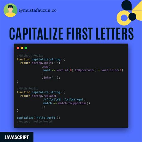 javascript capitalize first letters mustafa ateş uzun blog