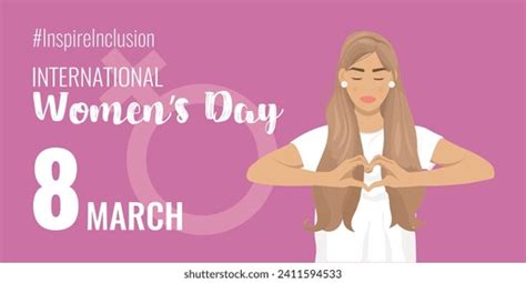 Inspireinclusion 2024 International Womens Day Campaign Stock Vector