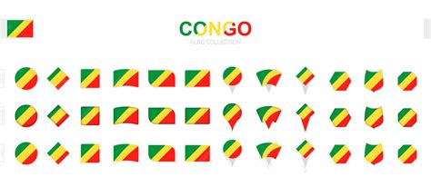 Premium Vector Large Collection Of Congo Flags Of Various Shapes And