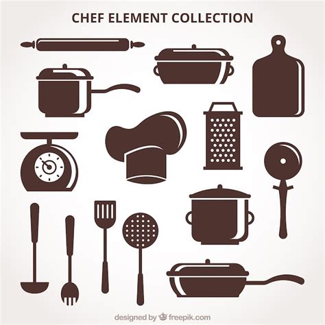 Free Vector Pack Of Chef Elements In Retro Style