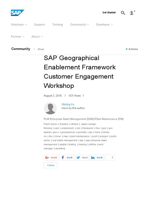 Sap Geographical Enablement Framework Customer Engagement Workshop Sap Blogs Pdf Sap Se Esri