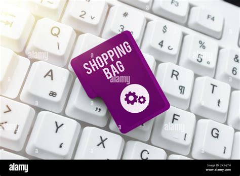 Text Caption Presenting Shopping Bag Word Written On Containers For