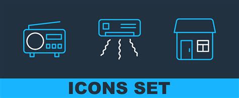 라인 하우스 라디오 및 에어컨 아이콘을 설정합니다 벡터 0명에 대한 스톡 벡터 아트 및 기타 이미지 0명 건설 산업 건축 Istock