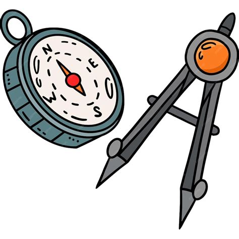 Premium Vector Compass Cartoon Colored Clipart Illustration