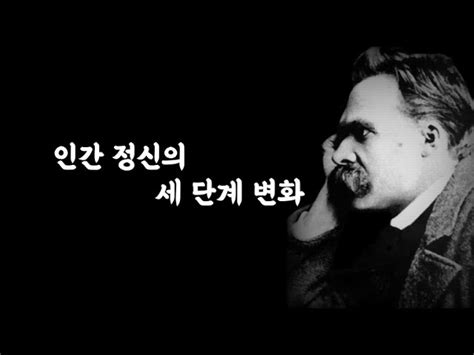 니체가 말하는 인간 정신의 세 단계 변화 낙타 사자 어린아이