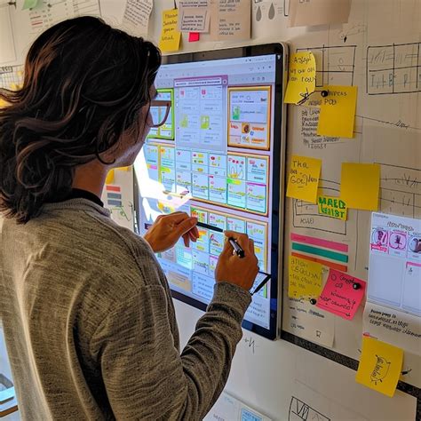 Uxui Designer Prototyping A Mobile Application Premium Ai Generated Image