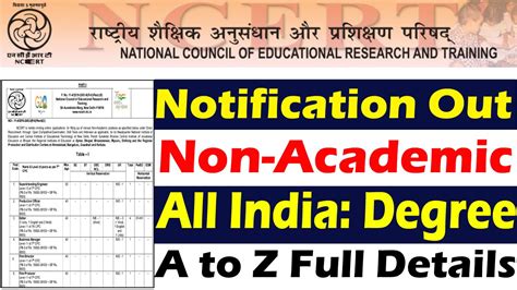 Ncert Non Academic Recruitment 2023 Notification Out Online Form For