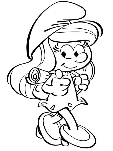 Adorable Smurfette Coloring Page Download Print Or Color Online For Free