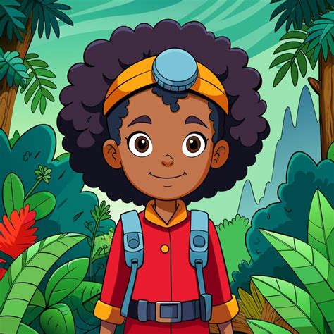 Premium Vector Jungle Adventure Black Girl Animated Character Hand
