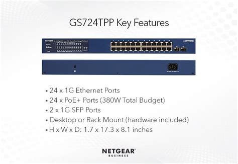 Smart Cloud Switches GS724TPP NETGEAR