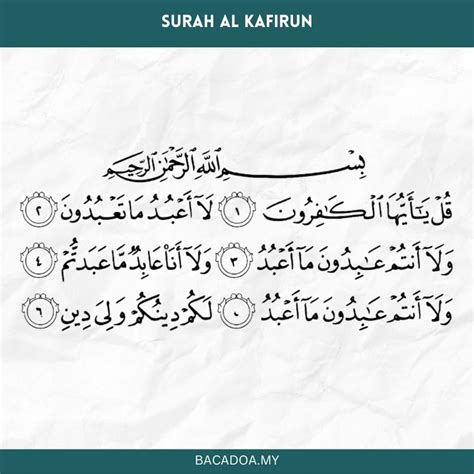 √ Kandungan Surah Al Kafirun Beserta Ayat Dan Maksudnya