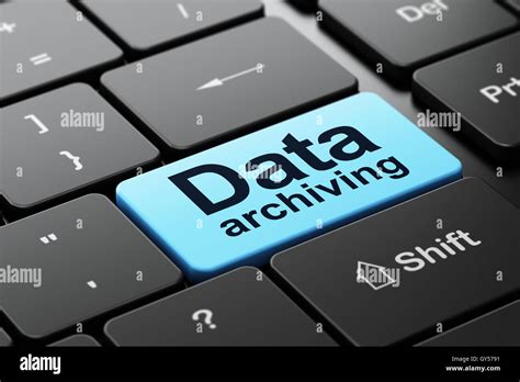 Data Concept Data Archiving On Computer Keyboard Background Stock