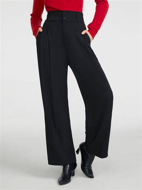 Two Button High Waist Pants Ahaselected