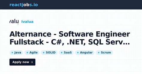 Alternance Software Engineer Fullstack C Net Sql Server Reactjs Hf At Ivalua