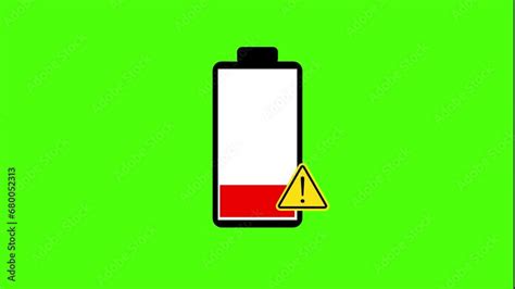 Low Battery Warning Animation Low Battery Animation Flashing Red Low Battery Warning Green