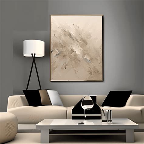 Abstracte, neutrale, gedempte kleuren, schilderij, hyperrealistische en ...