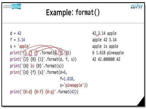기초 인공지능프로그래밍 Python Programming String formatting UNIST
