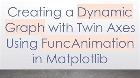 Creating A Dynamic Graph With Twin Axes Using Funcanimation In Matplotlib Youtube