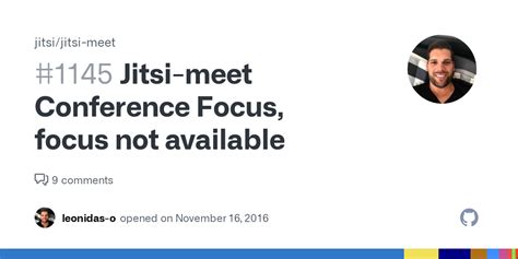 Jitsi Meet Conference Focus Focus Not Available · Issue 1145 · Jitsi